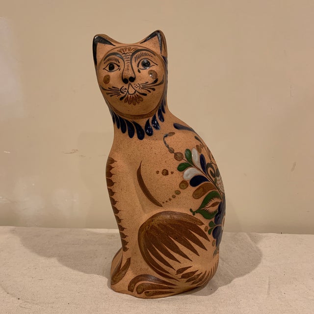 Home Décor Home & Living Colorful Cat Statue Cat Figure Signed Folk Art ...