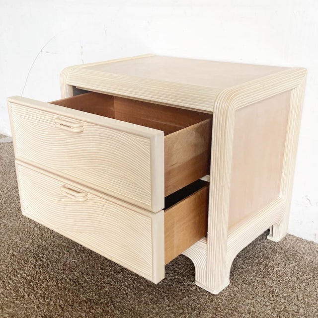 Boho Chic Pencil Reed Nightstand Side Table by American Drew | Chairish