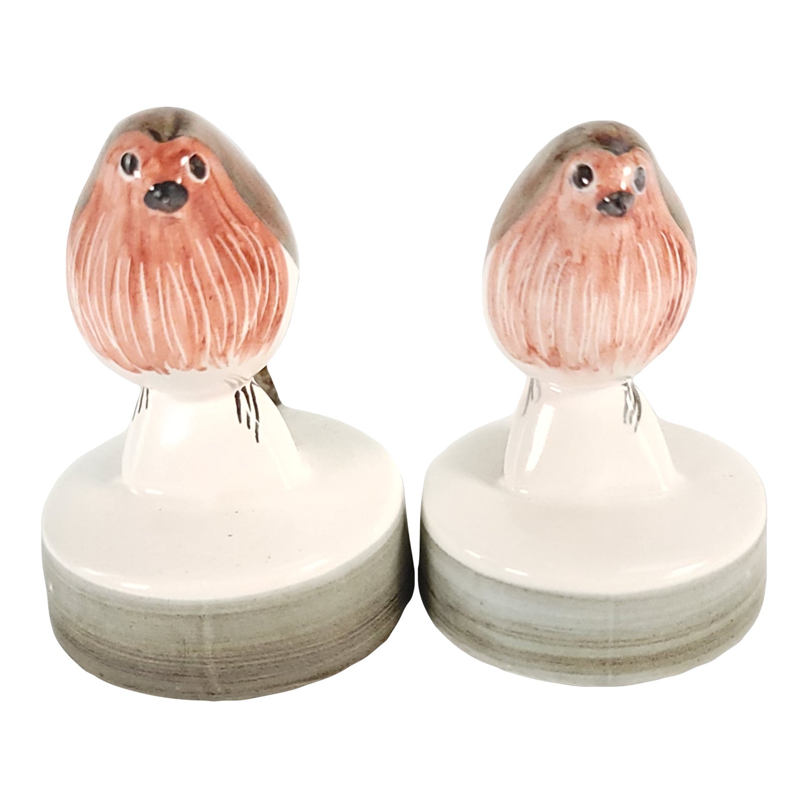 Rye Pottery Robin Figurines Collectible Ceramic Bird Ornament | Chairish