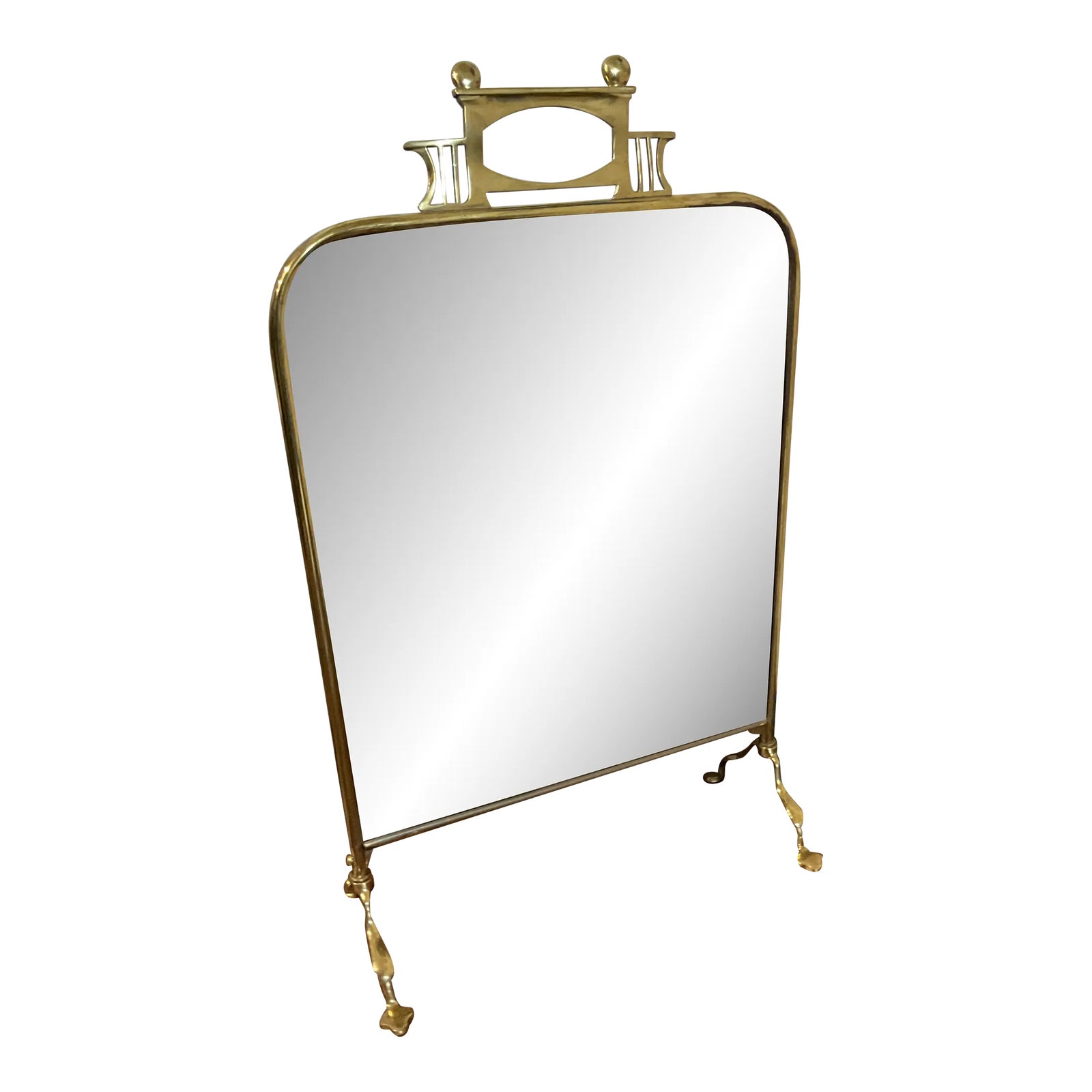 19th Century Mirrored Fire Screen | Chairish
