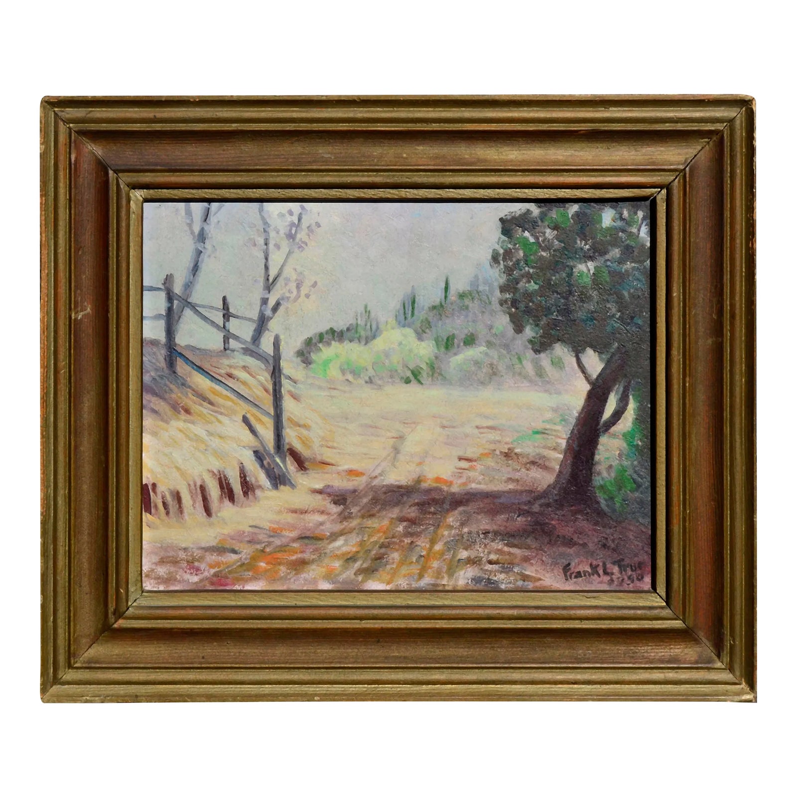 Mid-Century Country Lane Landscape by Frank Leslie True | Chairish