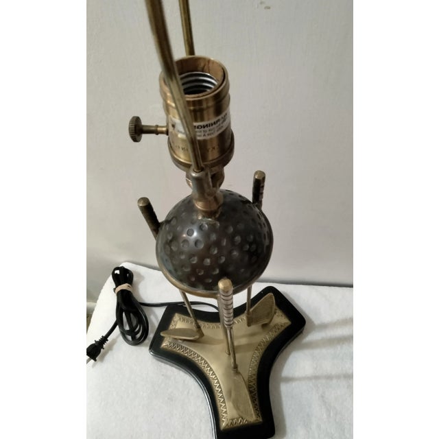 Vintage Brass Golf Theme Table Lamp | Chairish