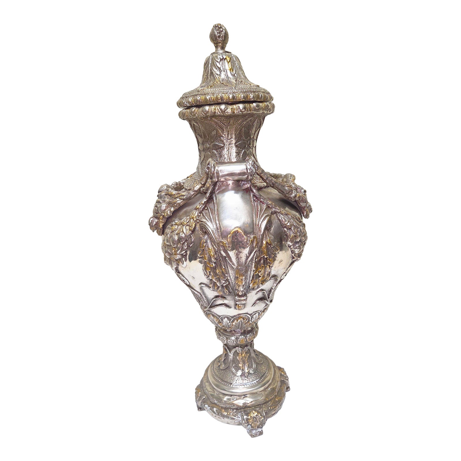 Mid 20th Century Ornate Lidded Bronze Jar | Chairish