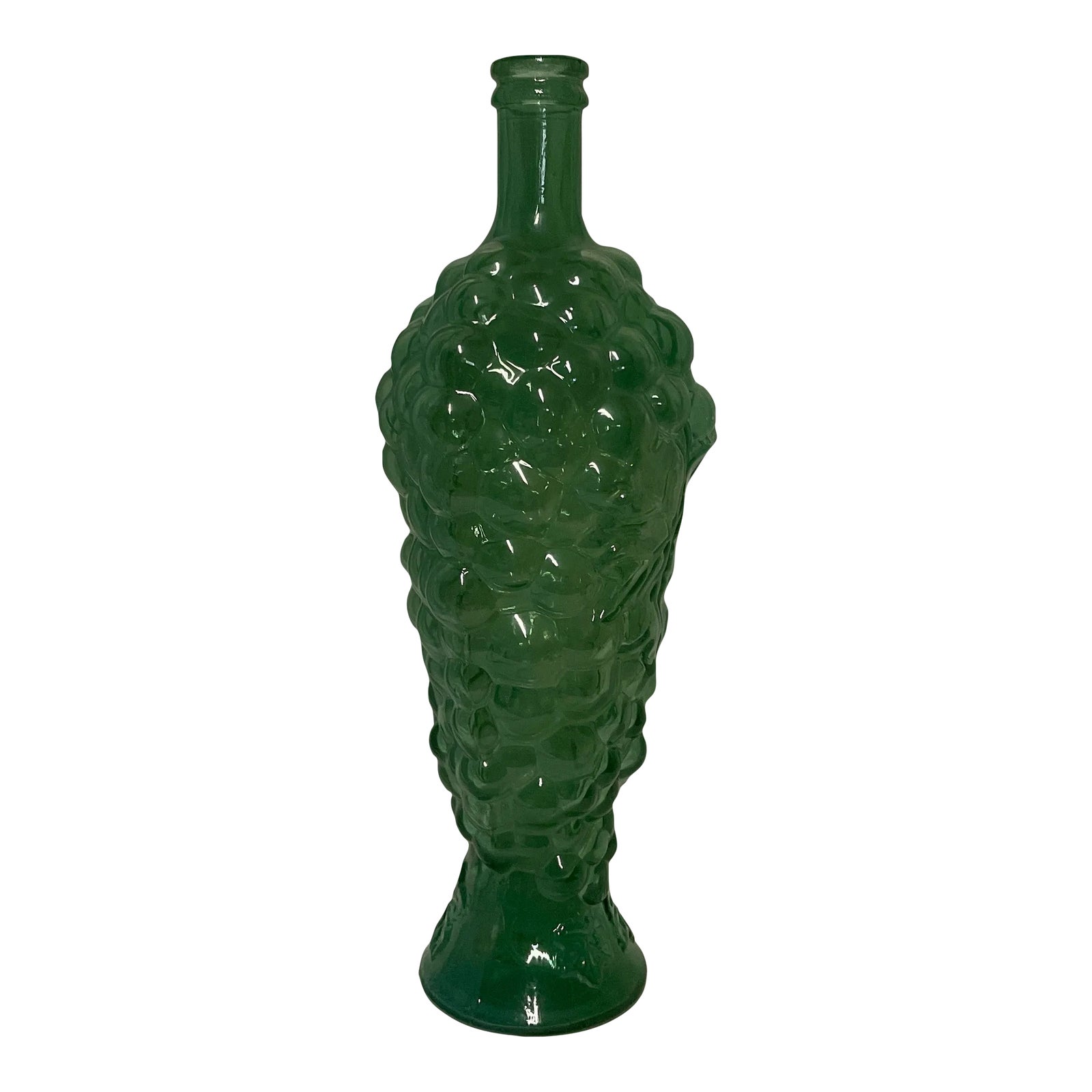 Large Mid Century Grape Cluster Wine Bottle | Chairish