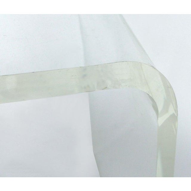 New Custom-Made Lucite Waterfall Table or Bench With Curved Sides ...