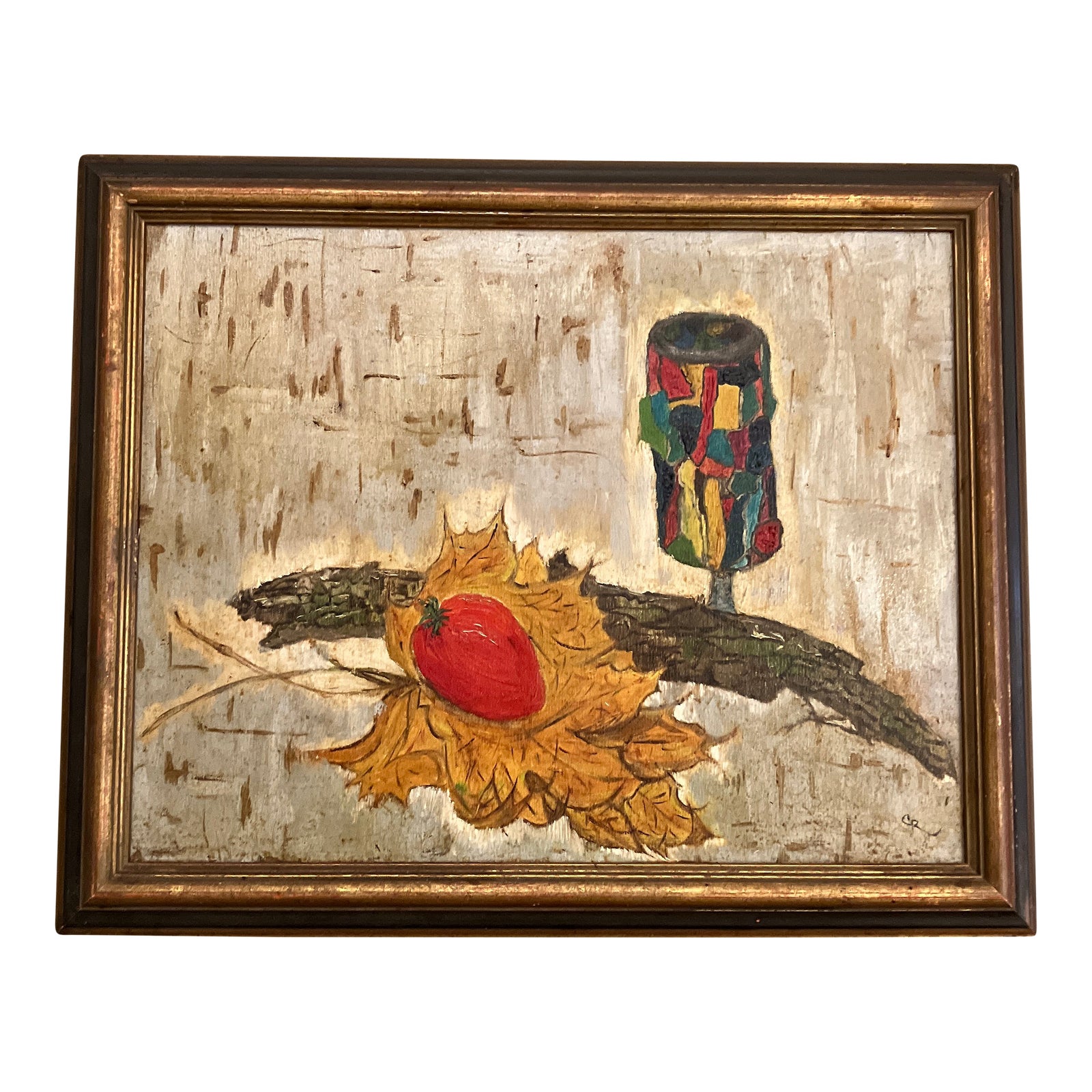 1950’s Original Mid Century Modern Still Life Painting on Canvas | Chairish