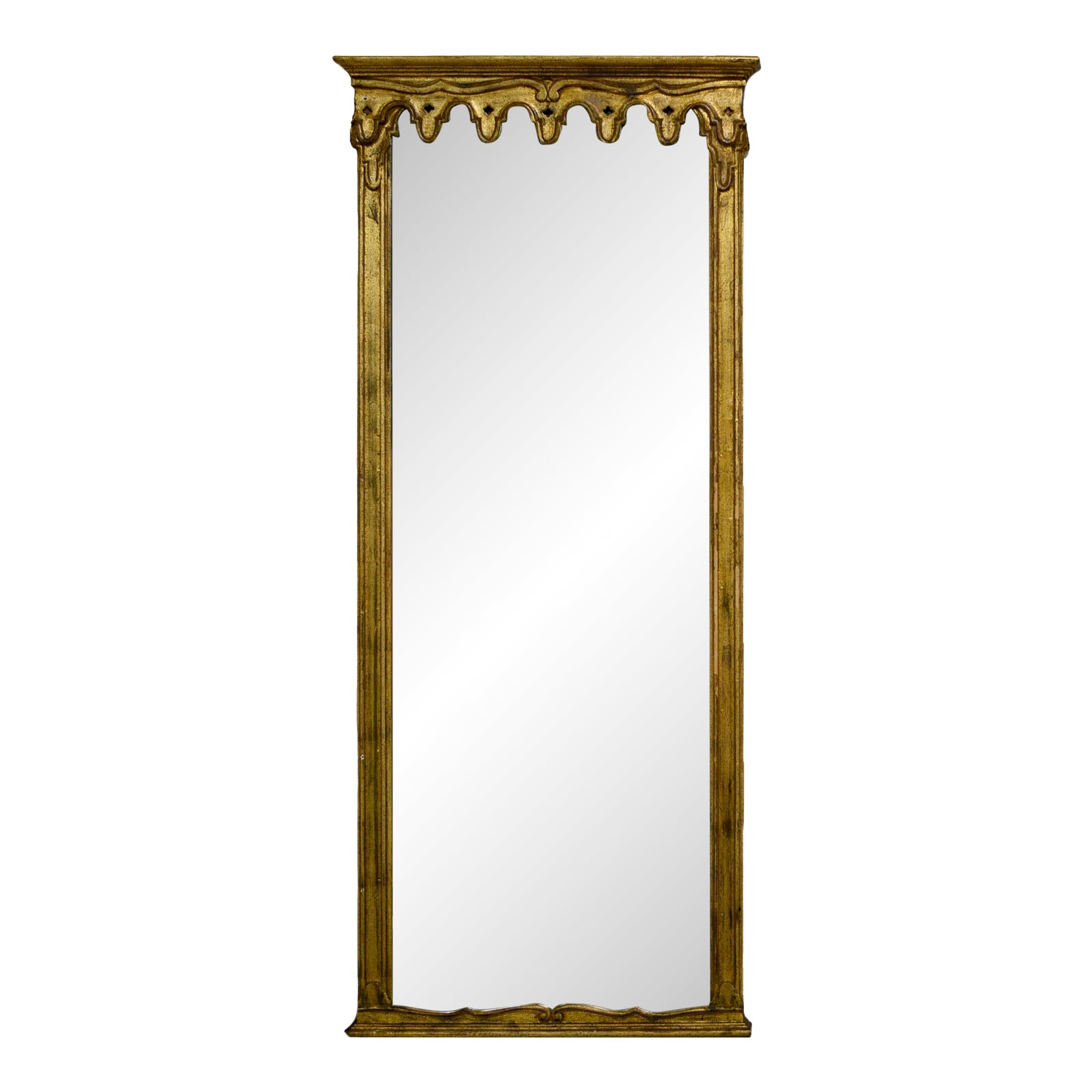 Vintage Circus Tent Style Gilt Wall Mirror by La Barge MI | Chairish