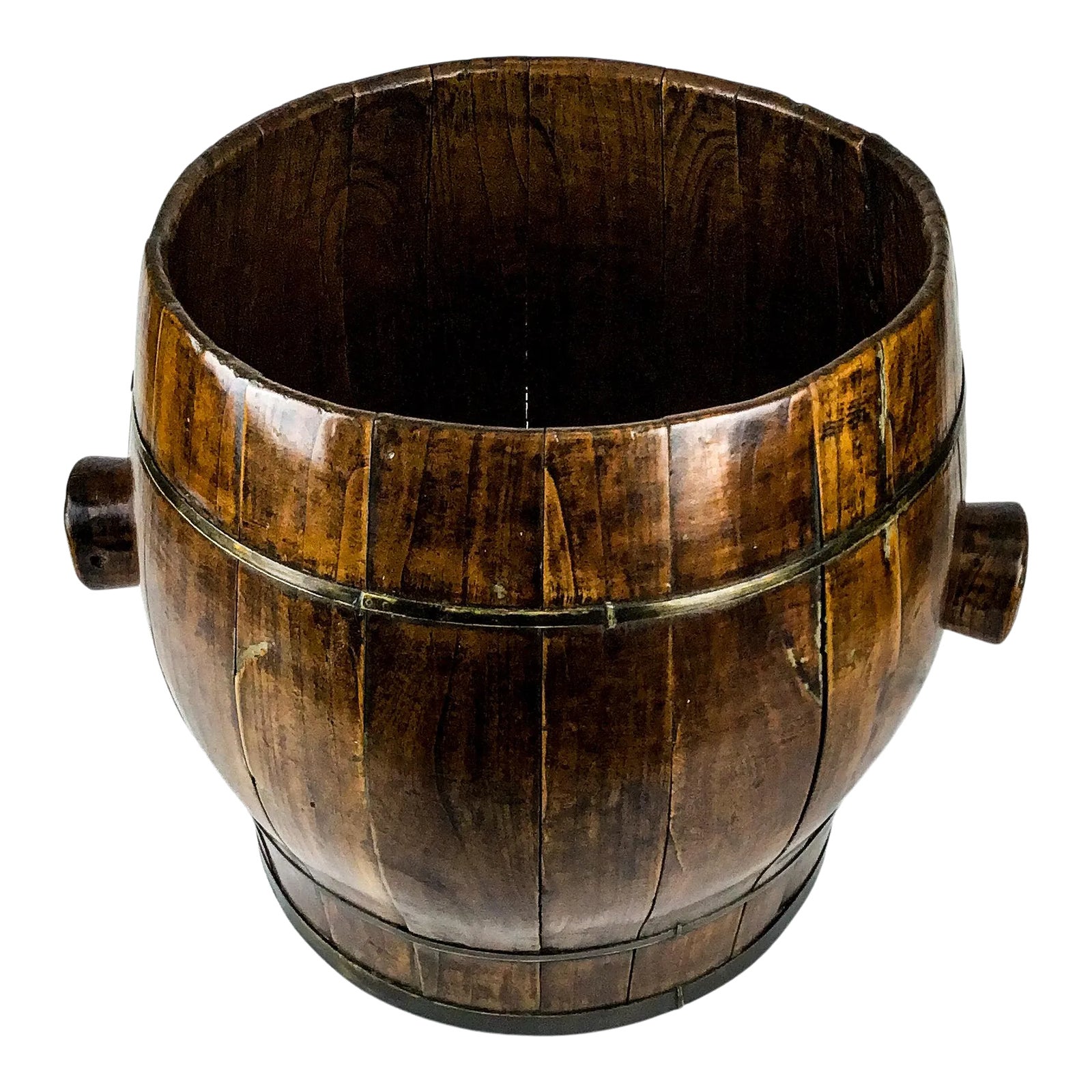 Antique Chinese Wood Rice Container Planter | Chairish