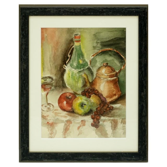 Abstract Expressionist Still Life Watercolor Painting | Chairish