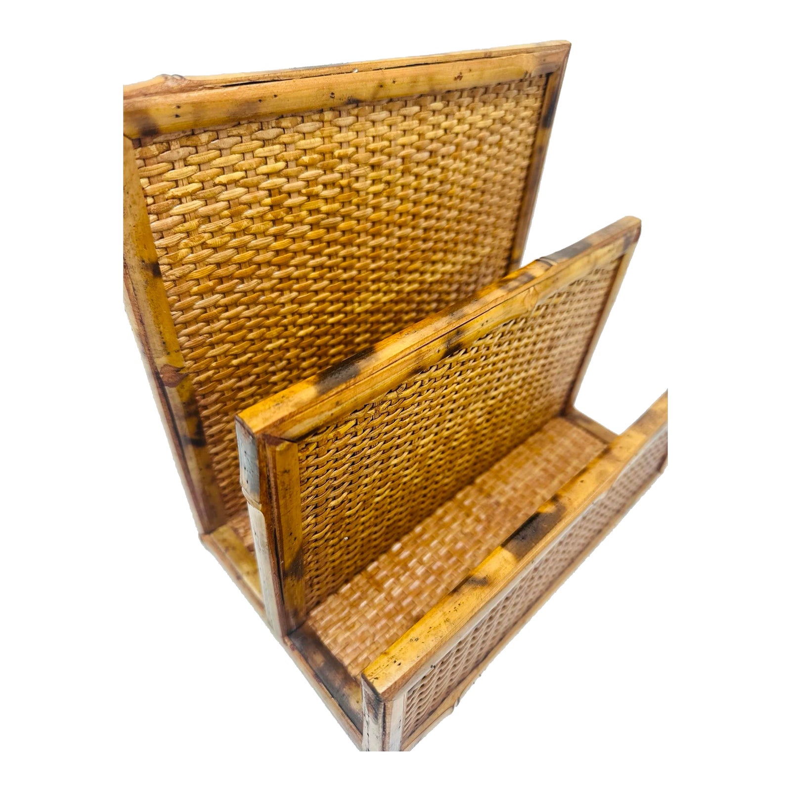 Vintage Rattan Letter Holder | Chairish
