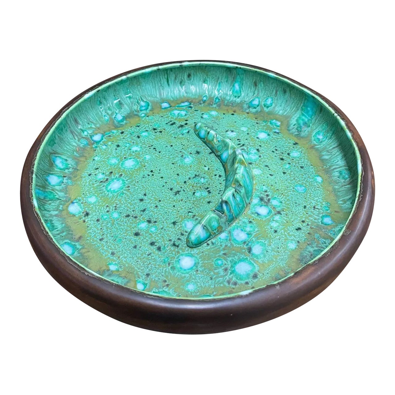 Vintage Mid-Century Modern Large Ash tay Dish With Glazed Interior ...