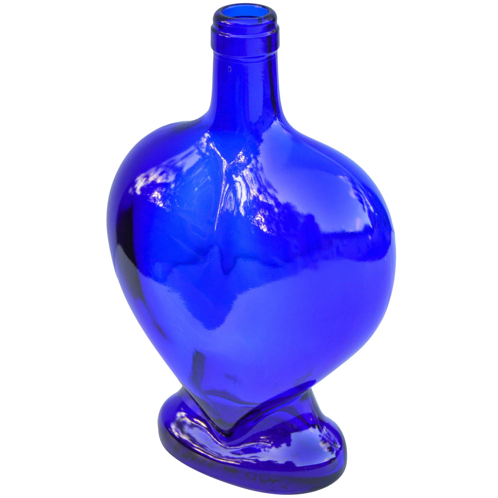 Mid 20th Century Blue Heart Glass Bottle | Chairish