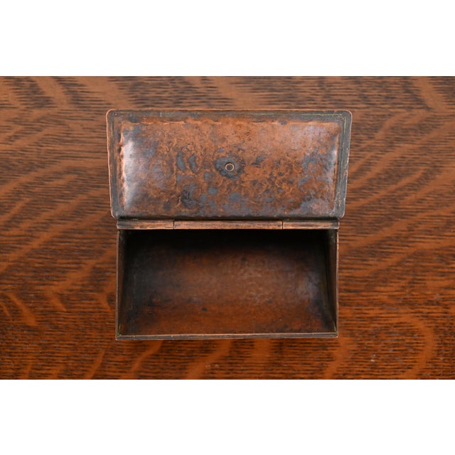 Signed Gustav Stickley Arts & Crafts Hammered Copper Box | Chairish