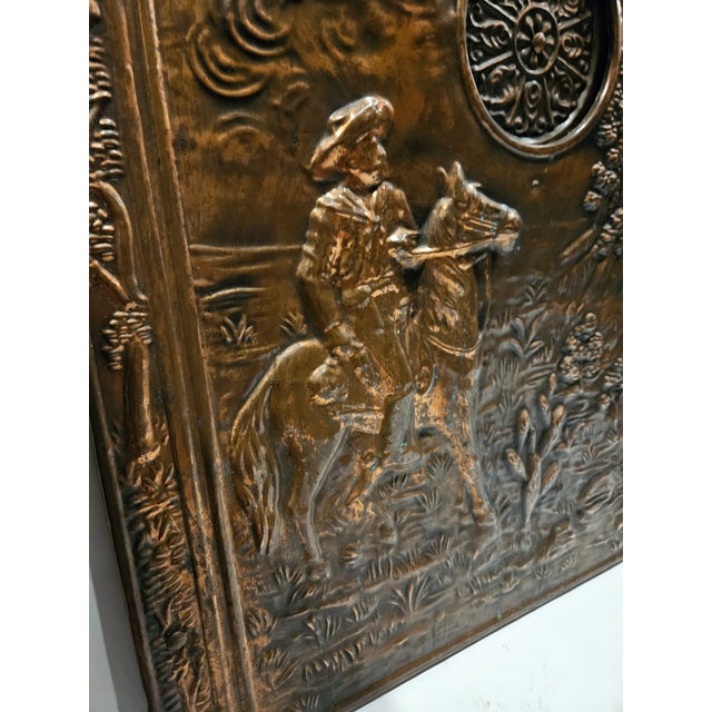 Late 19th Century American Copper Repousse "Frontier Scene" Fireplace ...