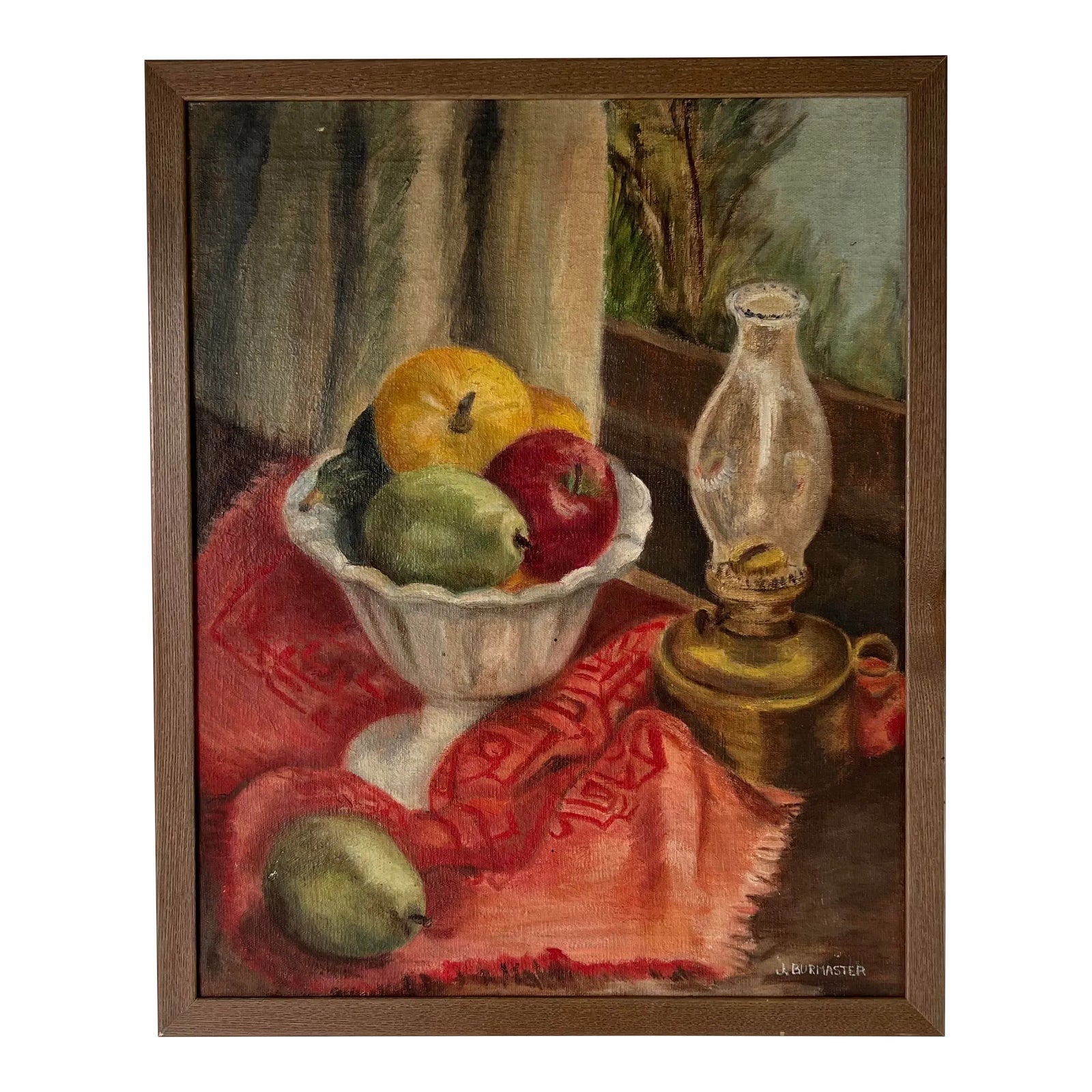 70's J. Burmaster Still Life Oil Painting, Framed | Chairish