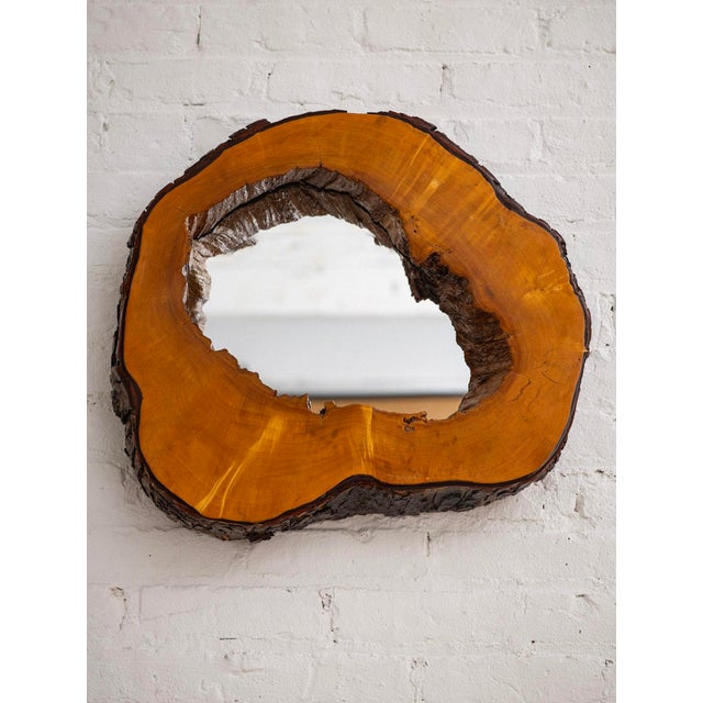Midcentury Studio Made Live Edge Wood Mirror | Chairish