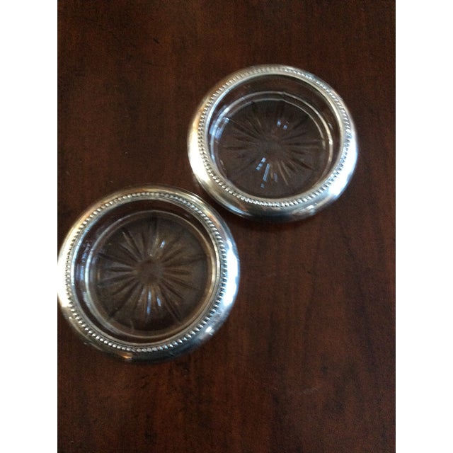 Vintage Sterling Silver Trimmed Coasters - a Pair | Chairish