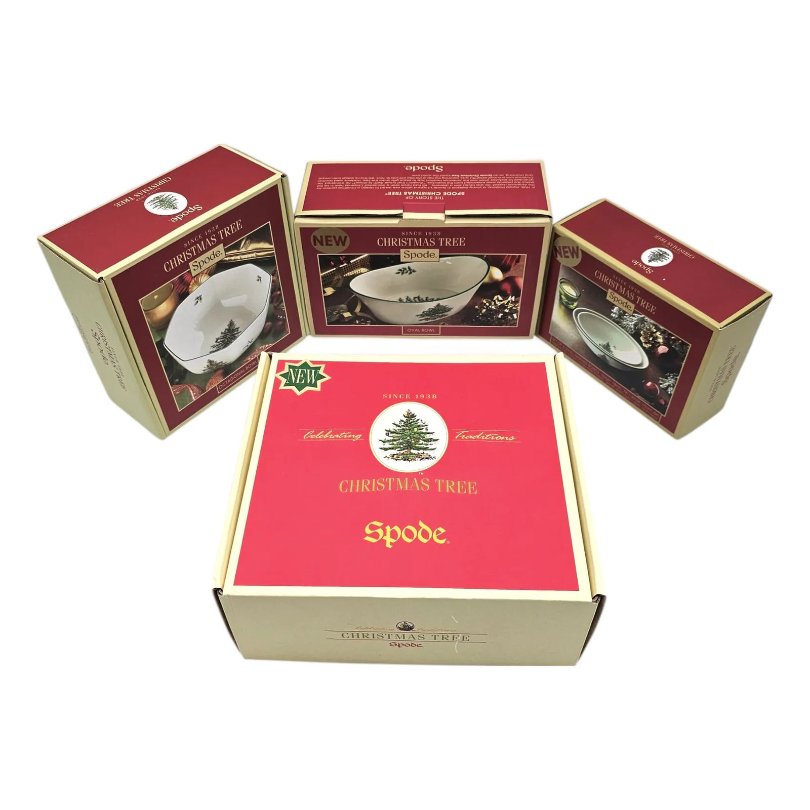 Spode Christmas Tree 5-Piece Holiday Serveware Set – Handled Server ...