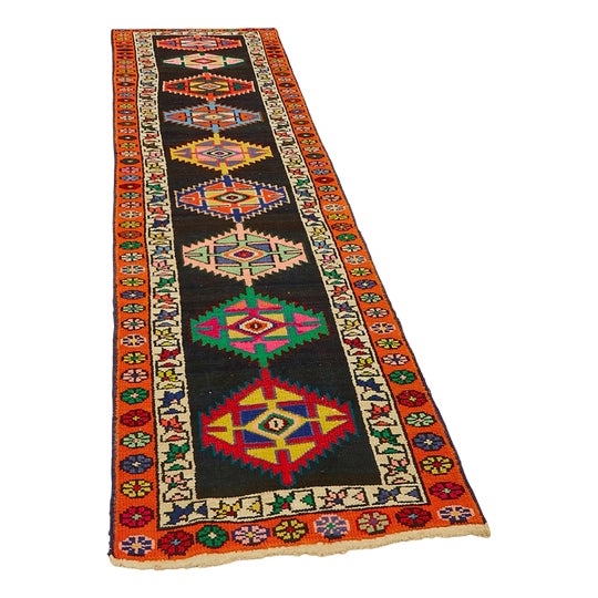 Multicolor Bohemian Runner Rug | Chairish