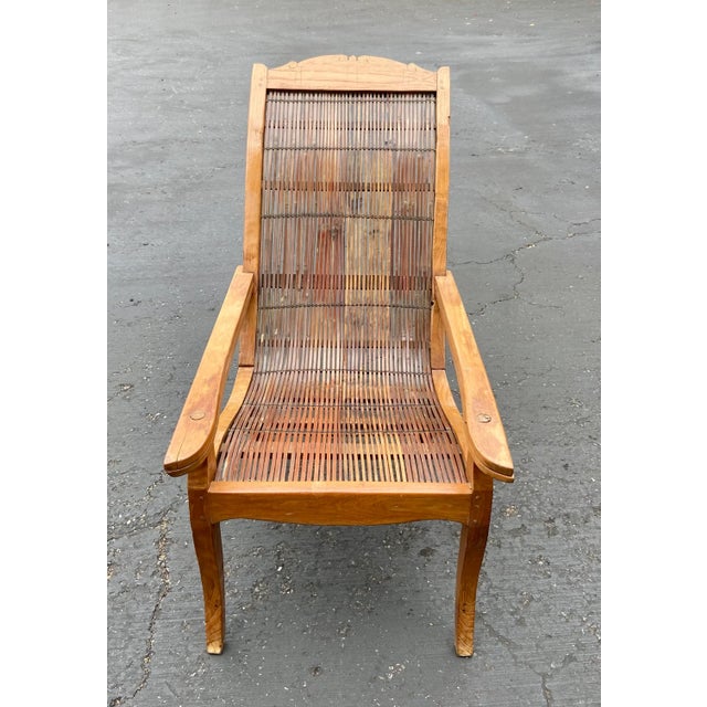 Mid 20th Century Vintage Split Reed Colonial Plantation Lounge Chair ...