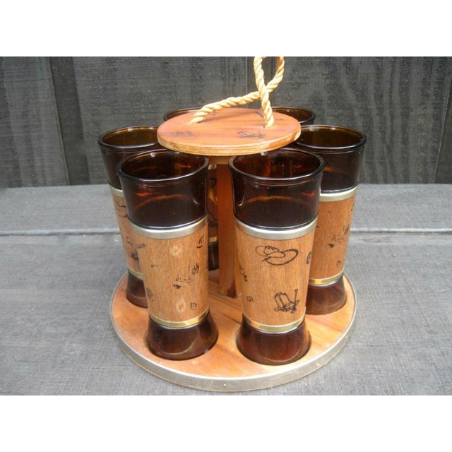 Siesta Ware Caddy & Glass Tumblers - 7 Piece Set | Chairish