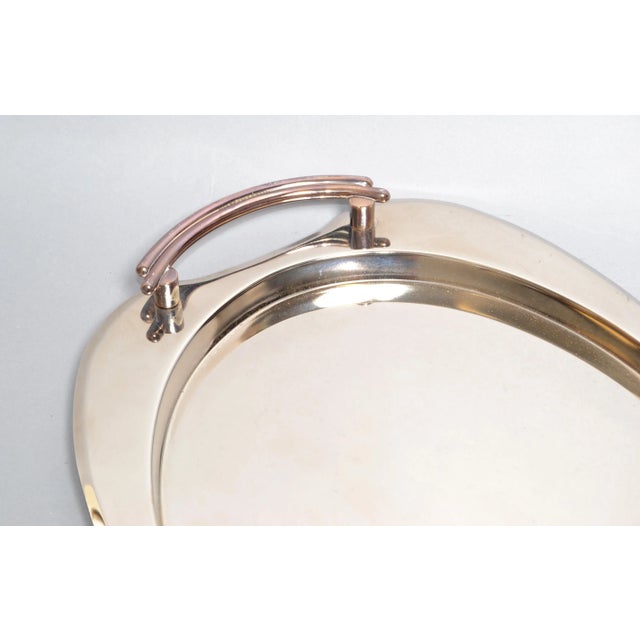 Art Deco Polished Steel & Silver Serveware Platter Barware Serving Tray ...