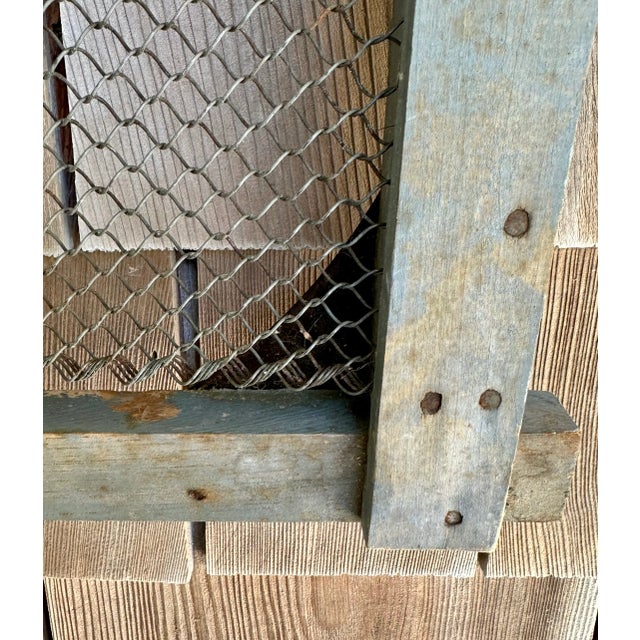 Antique Wood Framed Wire Mesh Screen/Springs | Chairish