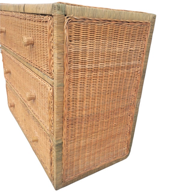 Vintage Wicker 3-Drawer Chest | Chairish