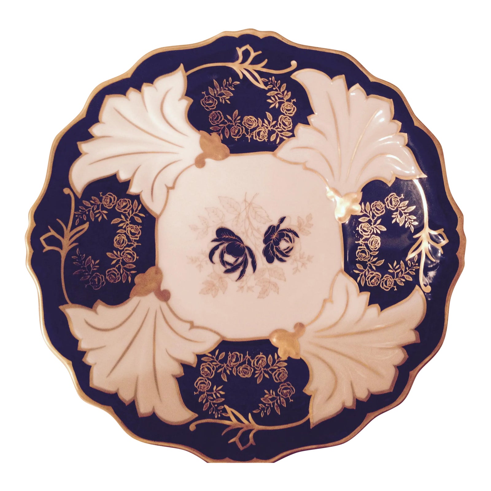 Echt Weimar Cobalt German Porcelain Plate | Chairish
