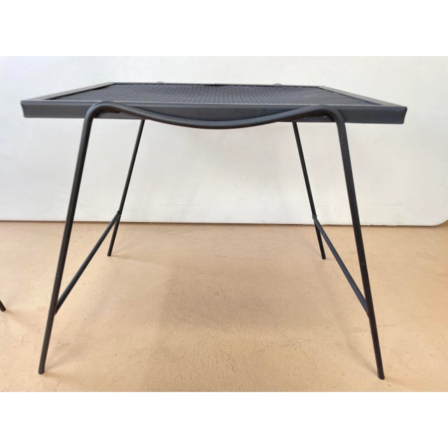 Mid 20th Century Pair of Vintage Wrought Iron Grate Top Side Tables ...