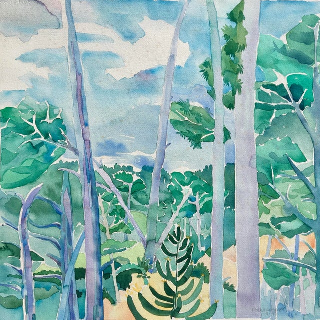 'Overlooking the Meadow' by Robin Gregory, 1981 | Chairish