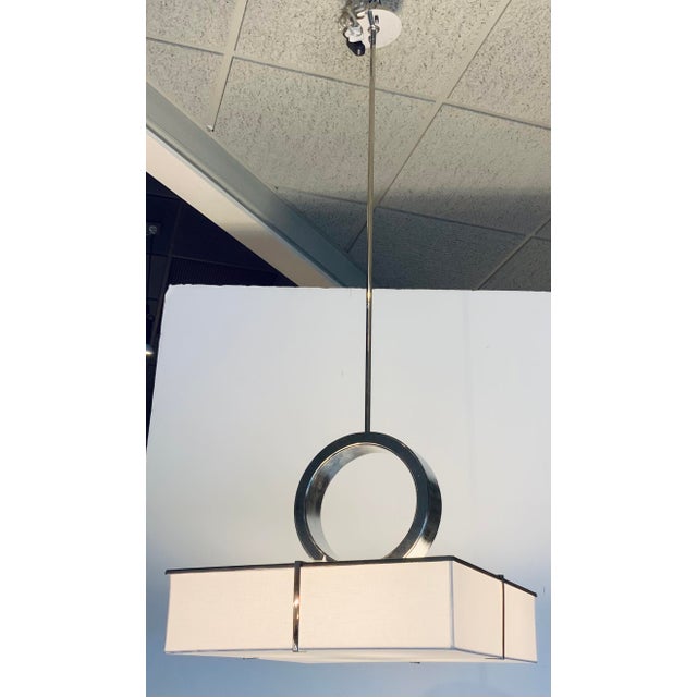 Global Views Contemporary White and Chrome Solitaire Chandelier | Chairish