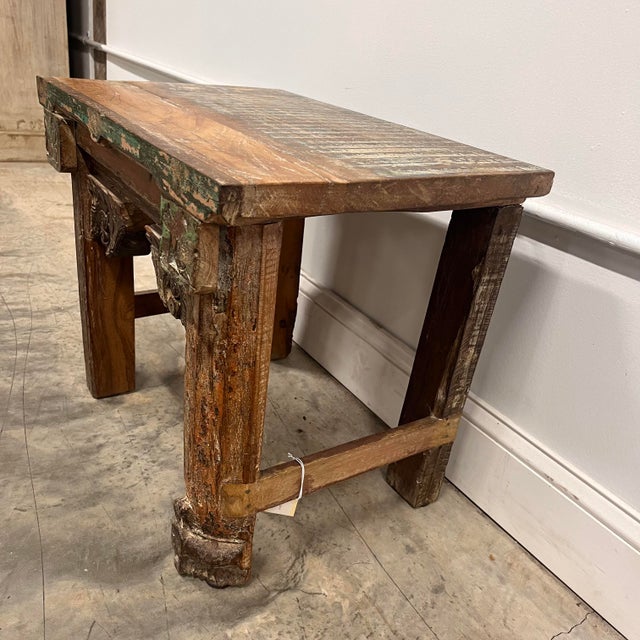 Indian Bench Made From Antique Architectural Elements | Chairish