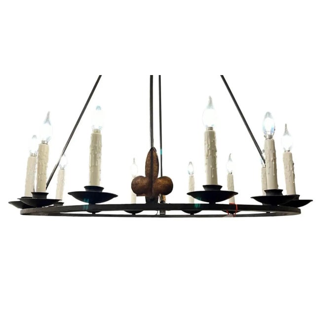 Spanish Colonial Wrought Iron 12 Lite Chandelier by Randy Esada Designs ...