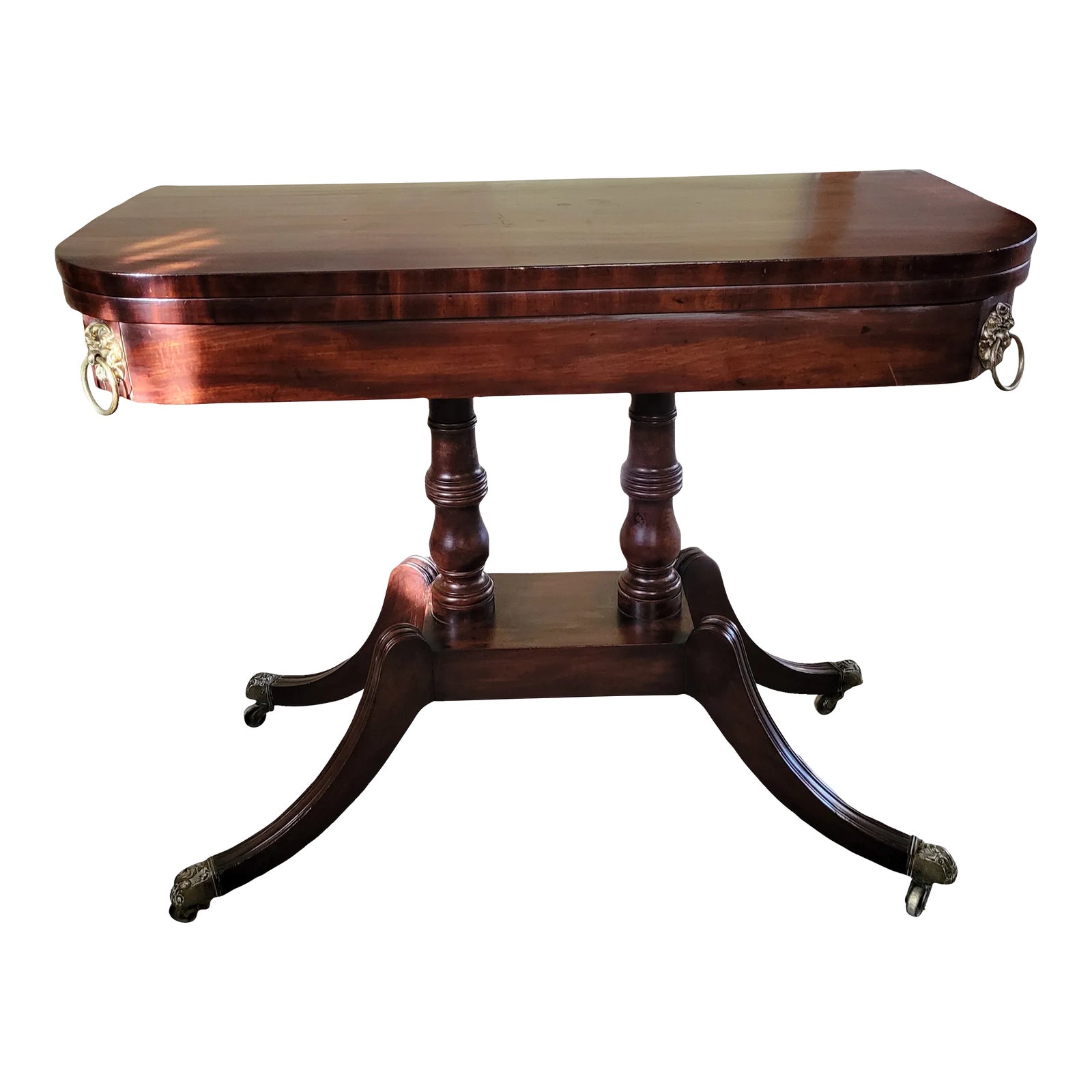 19th Century Mahogany Regency Card Table | Chairish