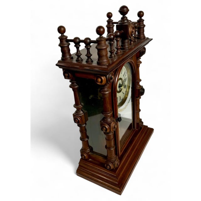 Antique American Welch Spring & Co 8 Day Gerster Table Clock | Chairish