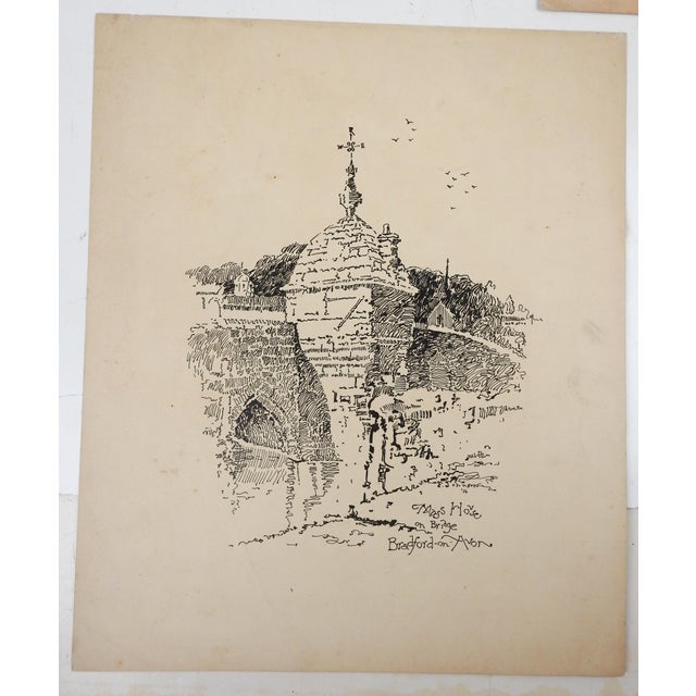 Collection of Antique Architectural Drawing Continental - Set of 5 ...