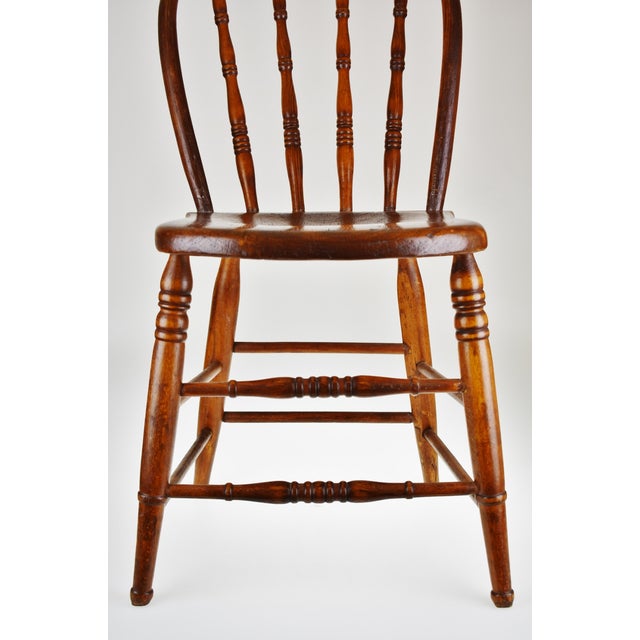 Antique Oak Spindle Back Chair | Chairish