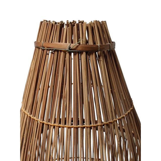 Antique Early 20th Century Large Woven Rattan Fish Trap | Chairish