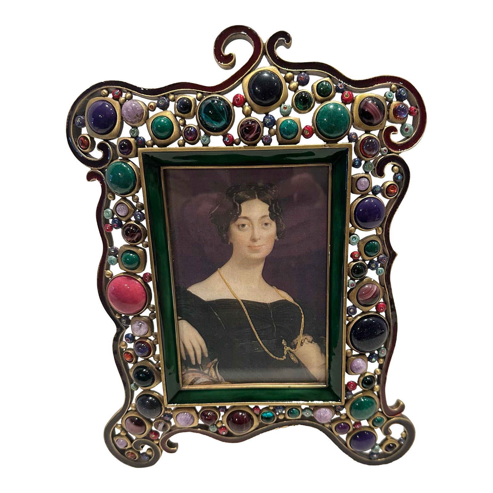 1990s Jay Strongwater Brenden Jeweled Large Frame | Chairish