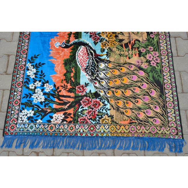 Vintage Peacock Pattern Tapestry | Chairish