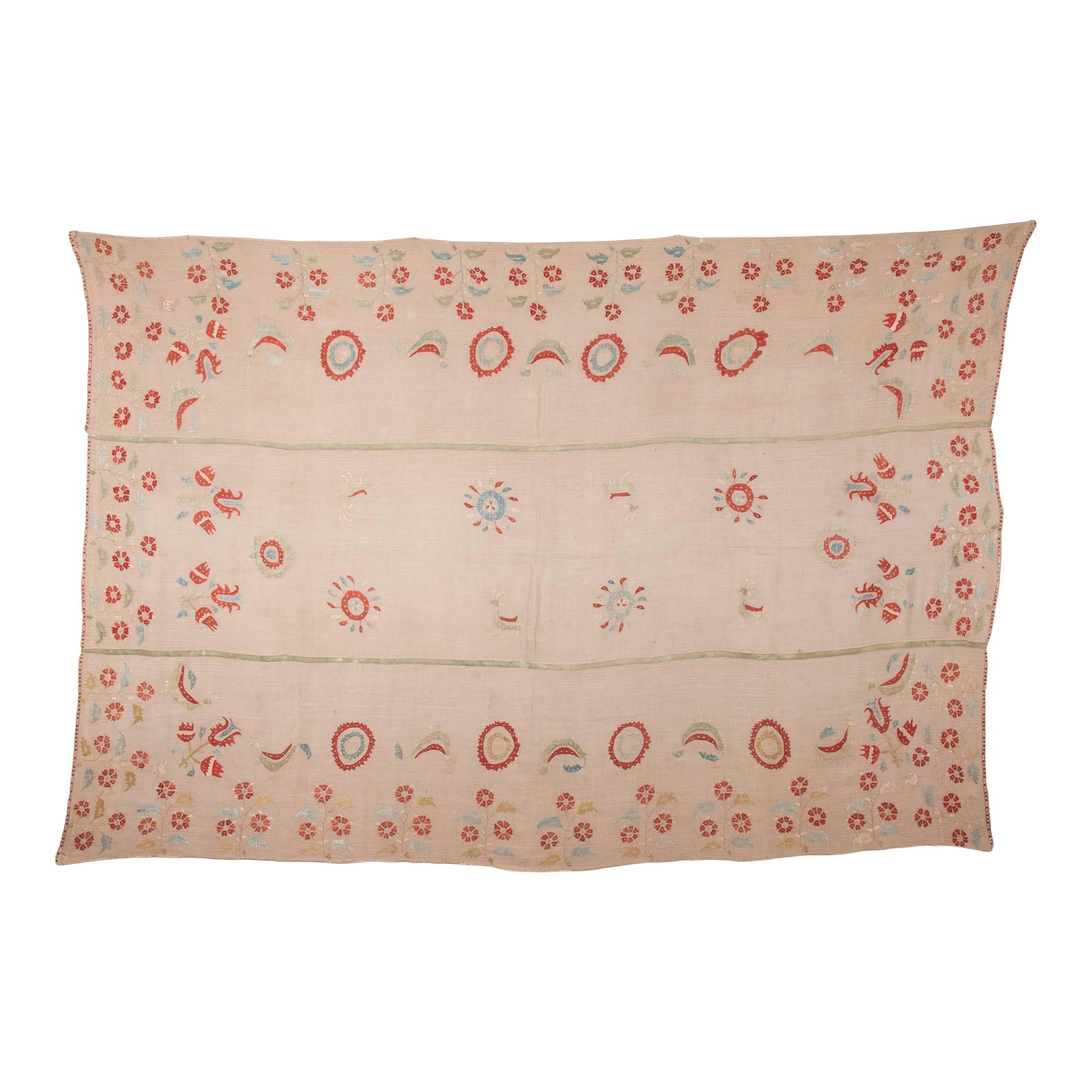 18th Century Greek Island Epirus Embroidery Rug | Chairish