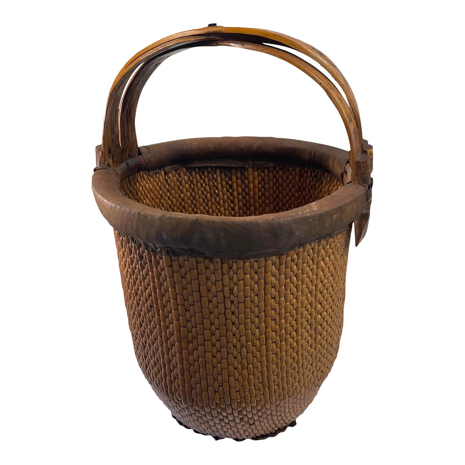 Large Antique Asian Rice Gathering Basket | Chairish