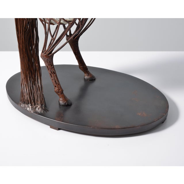 David Bennett Steel Rearing Horse Sculpture | Chairish