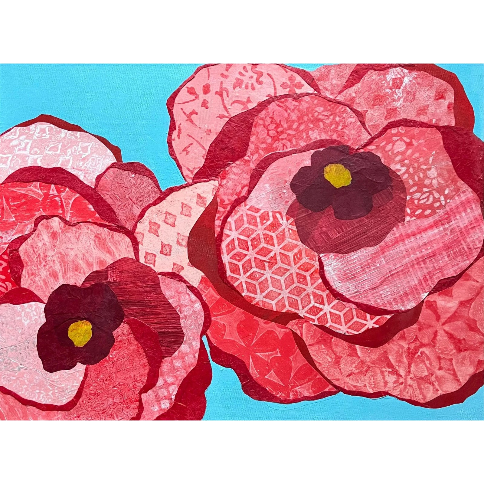 "Poppies Forever" Contemporary Original Abstract Botanical Mixed-Media ...