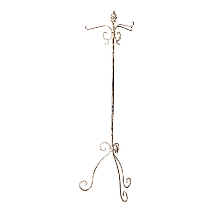 Antique Wrought Iron Hall Tree Coat Rack | Chairish