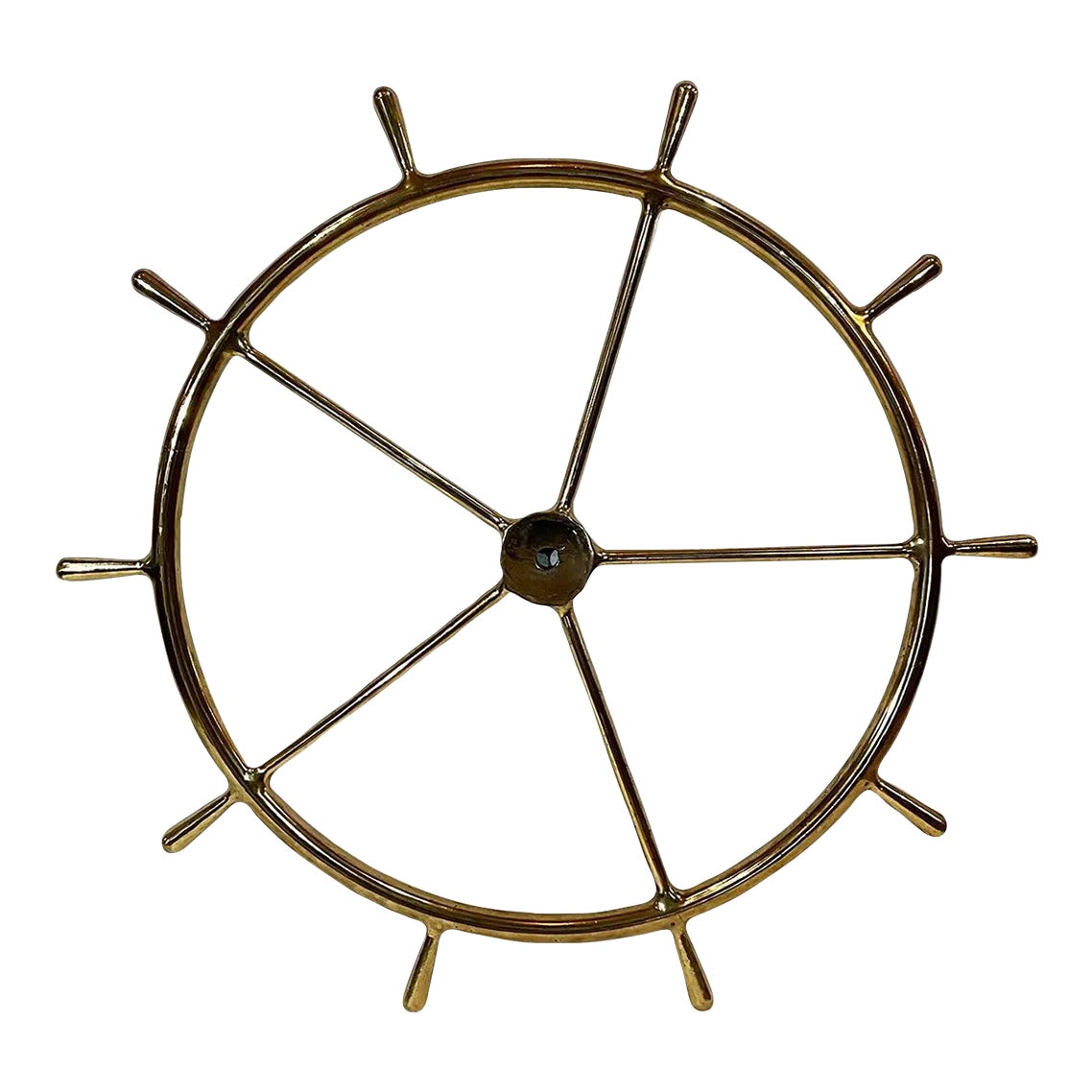 Massive Solid Brass Ships Wheel | Chairish