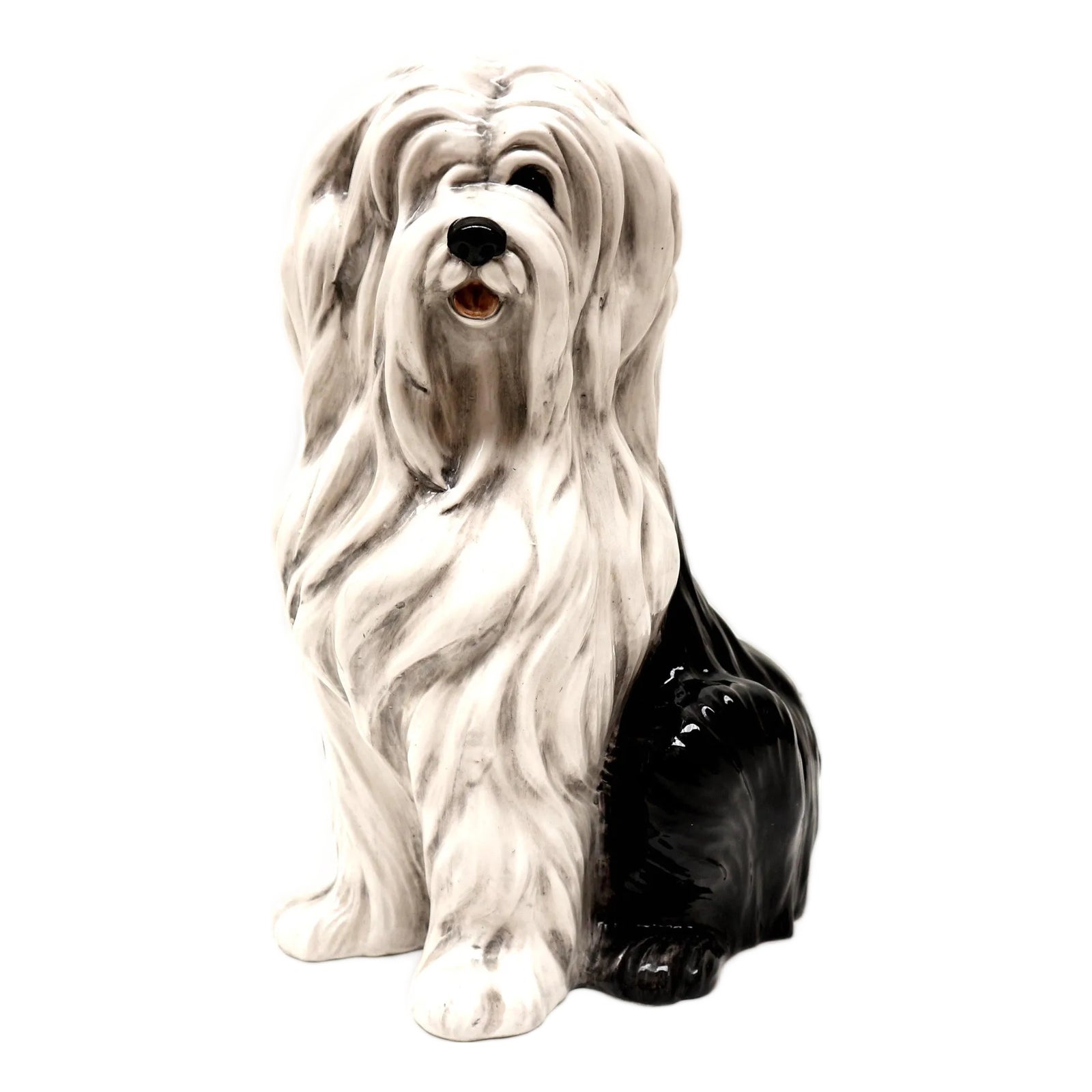 Vintage Italian Hand Painted Ceramic Dog | Chairish