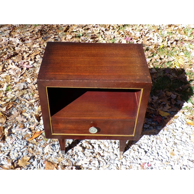 Vintage Mid Century Sieling Modern 1 Drawer Mahogany Nightstand End ...