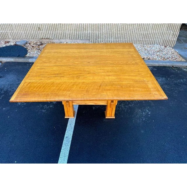 Late 20th Century Solid Wood Art & Craft Dining Table. | Chairish